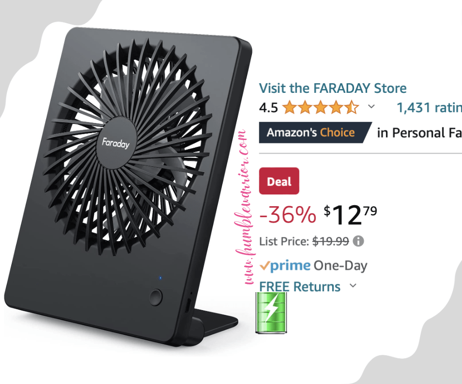 FARADAY Small Table Fan - Home of The Humble Warrior