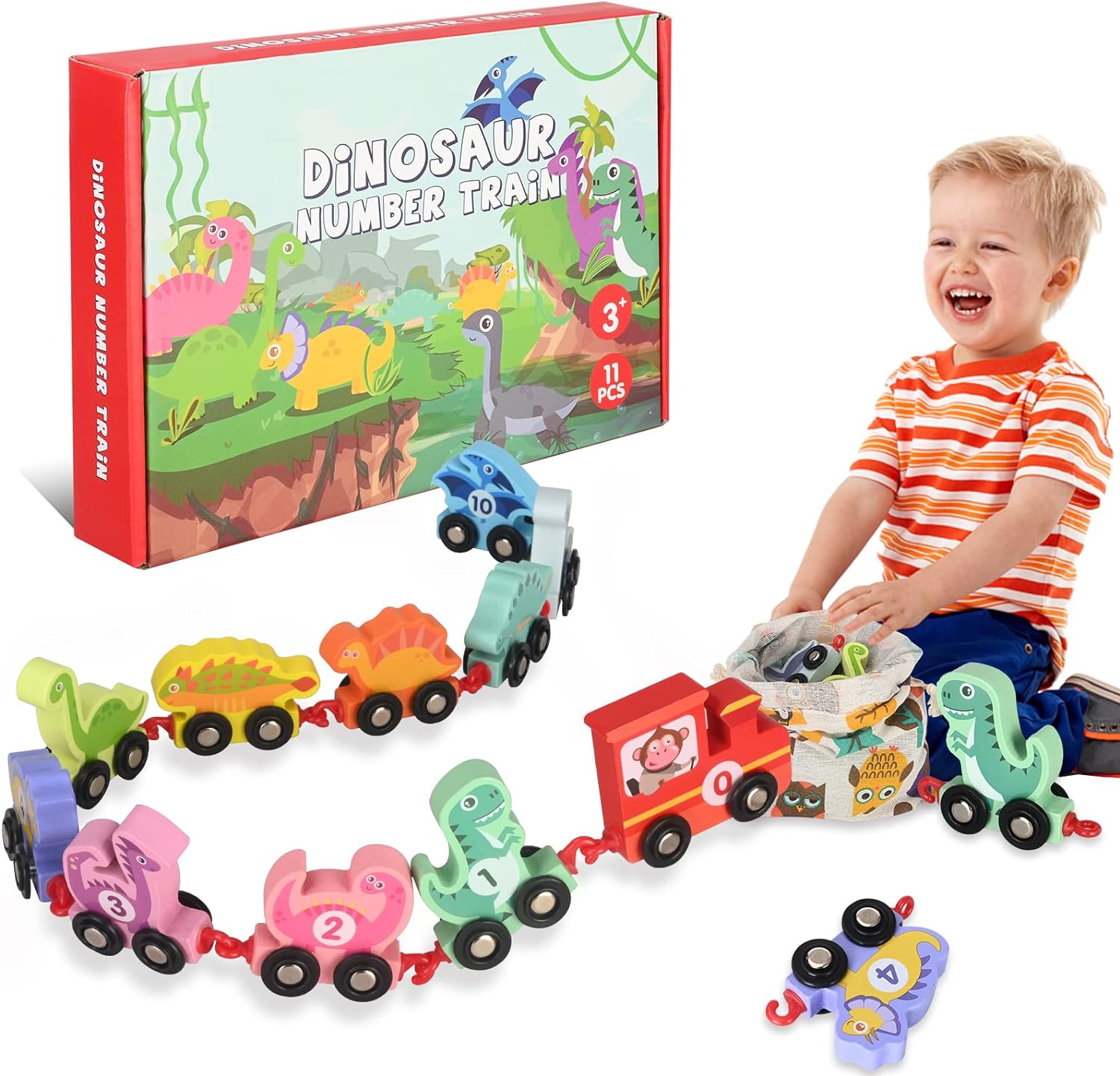 DINOTASTIC Wooden Dinosaur Number Train!! - Home of The Humble Warrior