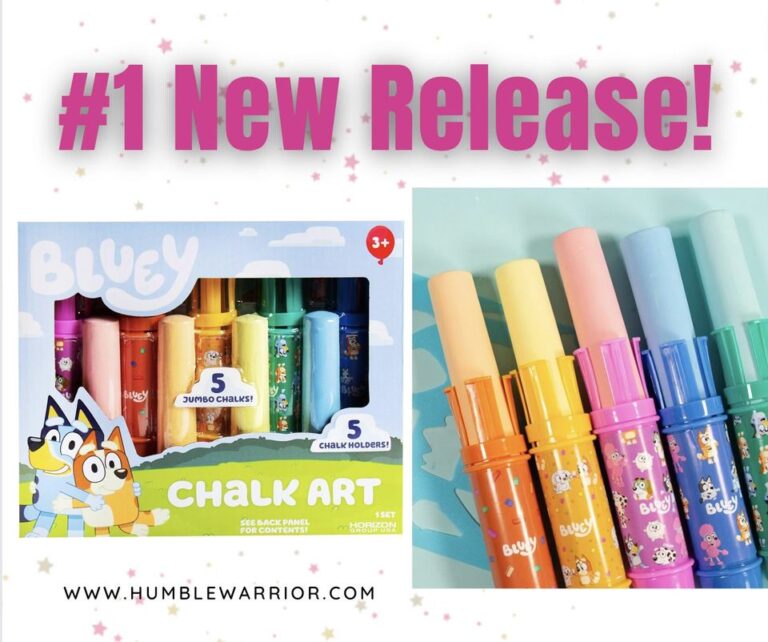 Official Bluey Chalk Art pack - Home of The Humble Warrior