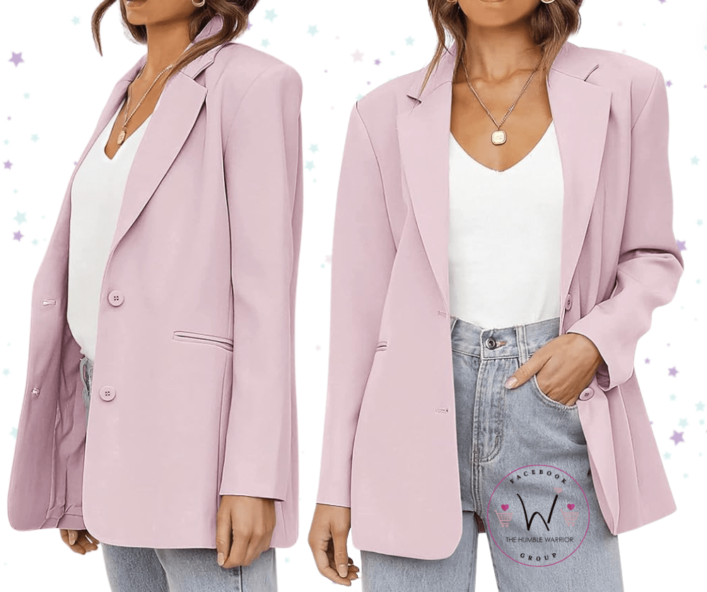 MEROKEETY Long Sleeve Pink Blazer! - Home of The Humble Warrior