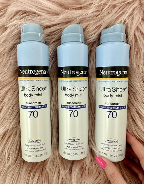 Neutrogena Ultra Sheer Body Mist Sunscreen Spray Broad Spectrum SPF 70 ...