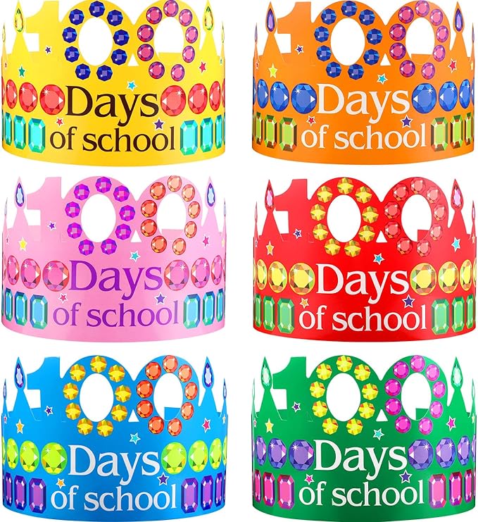 30 pack 100 Days of School Paper Crowns - Home of The Humble Warrior
